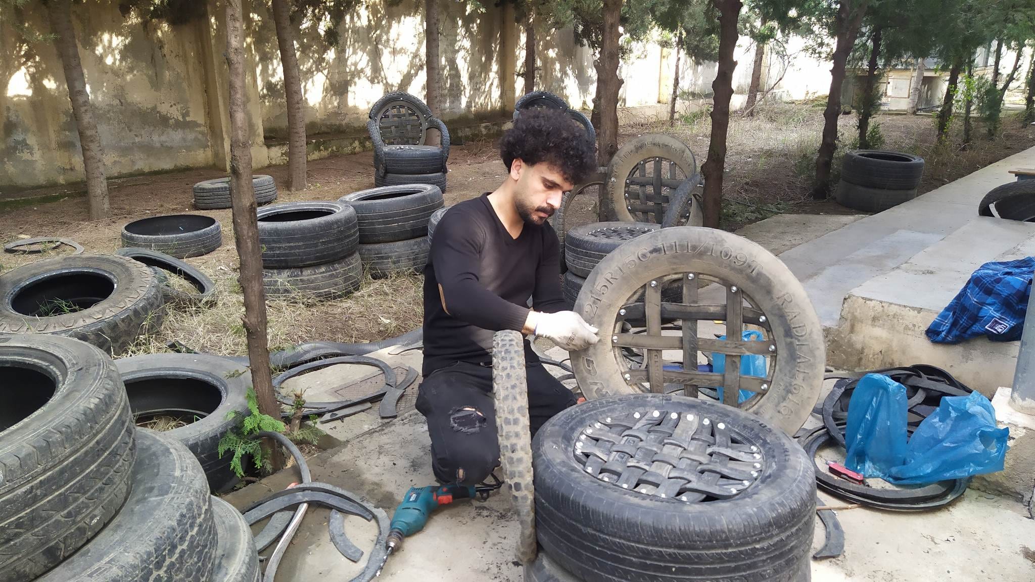 Hawkar Omar: Turning Old Tires into Environmental Art at Khurmal High ...